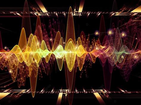 Wave Function Series Abstract Design Made Of Colored Sine Vibrations