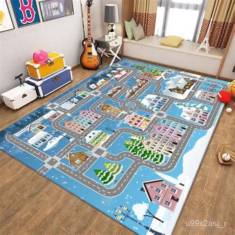 🔥優選熱賣🔥兒童城市交通地毯兒童房男孩臥室爬行墊停車場玩耍閱讀區馬路地墊🔥臺灣嚴選🔥 蝦皮購物