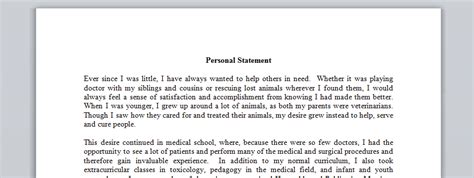 Residency Personal Statement Example Obgyn With Leave Of Absence