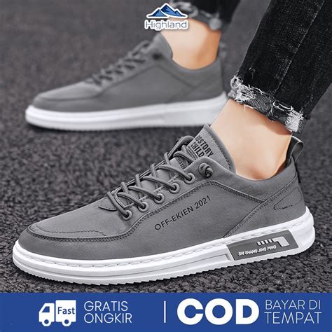 Jual Highland Sepatu Pria Jalan Sneakers Casual Sepatu Kain Kerja