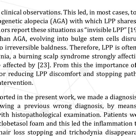 Dermatoscopic Analysis On Case Report 2 Showing Perifollicular Casts