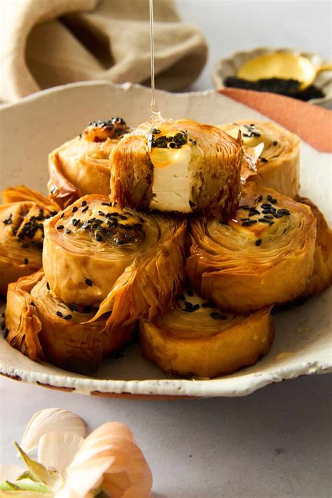 Hot Honey Feta Phyllo Rolls Food Dolls