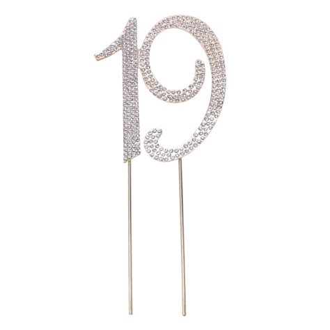 Birthday Cake Topper For 19th Birthday Party Or Anniversary Crystal