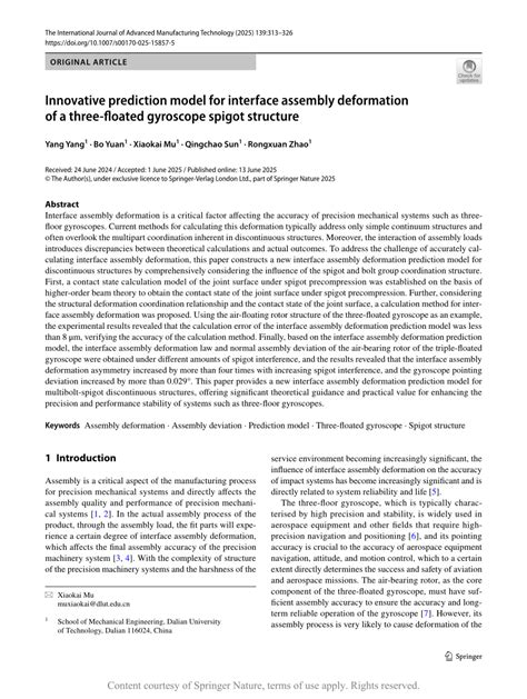 Innovative Prediction Model For Interface Assembly Deformation Of A