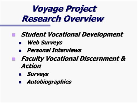 Ppt The Development Of Vocation As Calling Research Sponsored By The