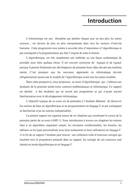 chapitre 1 algorithmique et structures de données 1 introduction