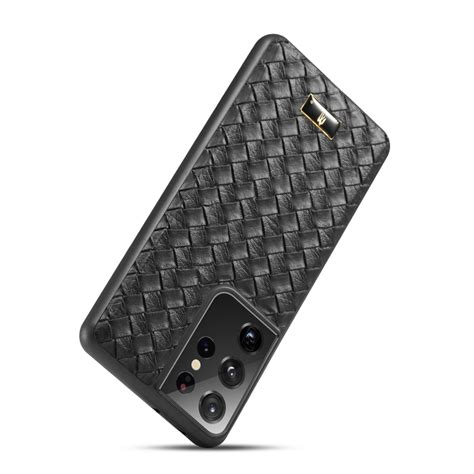 Samsung Cases Galaxy S21 Ultra Cases Fierre Shann Leather Texture Black