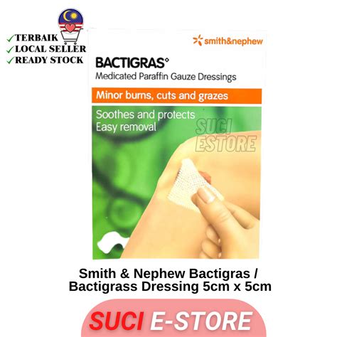 Smith And Nephew Bactigras Bactigrass Dressing 5cm X 5cm Exp