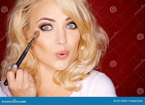 Beautiful Woman Pouting At The Camera Stock Image Image Of Blonde Eyes 44115039