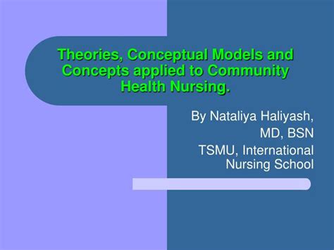 Ppt Theories Conceptual Models And Concepts Applied To Community