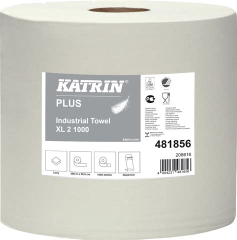 Katrin Industrial 2 Ply White Wiper Roll