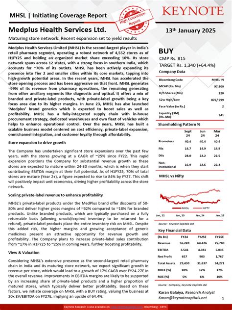 Initiating Coverage Report Medplus Health Services Ltd Pdf Retail E Commerce