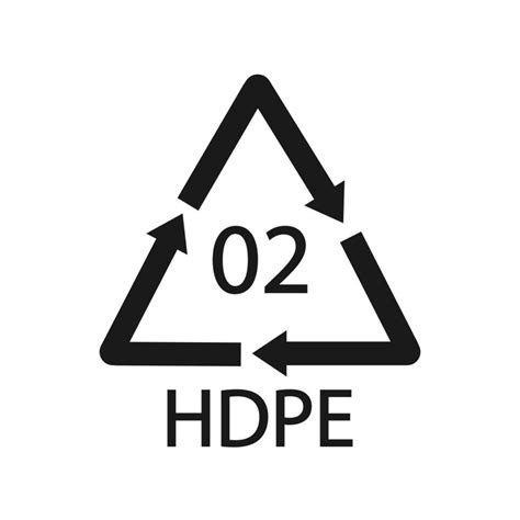 Hdpe 02 Recycling Code Symbol Plastic Recycling Vector Polyethylene