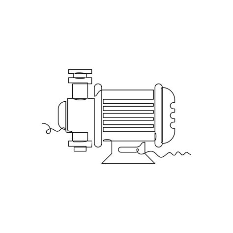 One Line Art Water Pump Illustration Line Art One Continuous Line