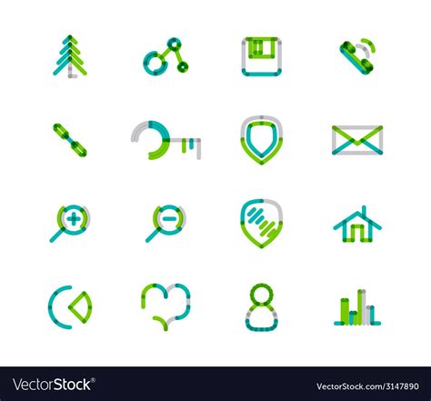 Set Of Thin Line Web Icons Royalty Free Vector Image