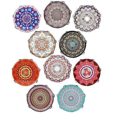 Tambor De Mão Colorido Irin Para Crianças Pandeiro De Madeira Para