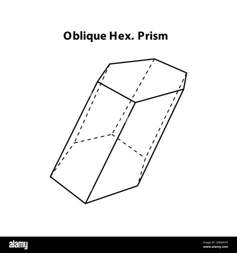 Oblique Hexagonal Prism Geometric Shapes Vector Illustration Of