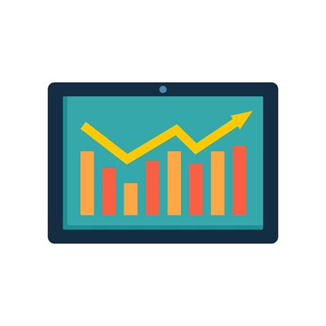 Premium Vector Tablet Graph Icon Flat Illustration Of Tablet Graph