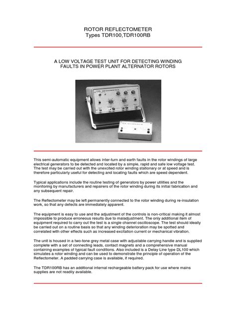 Rotor Reflectometer Pdf Electrical Equipment Electronic Engineering