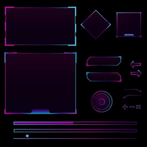 Premium Vector Metal Elements And Frames For Games Neon Elements For