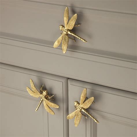 Unique Brass Dragonfly Knobs Drawer Knobs Pulls Kitchen Etsy