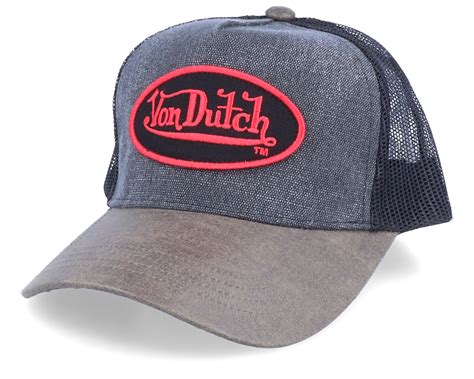 Oval Patch Dark Greyblackwax Brownred Trucker