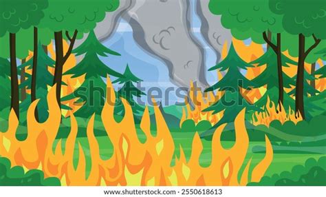 Forest Fire Ecological Disaster Impact Global Stock Vector Royalty