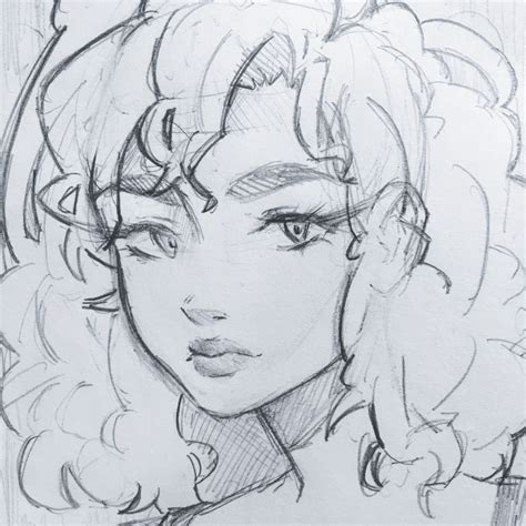 Curly Haired Girl Curly Girl Hair Drawing Curly Hair Drawing Base
