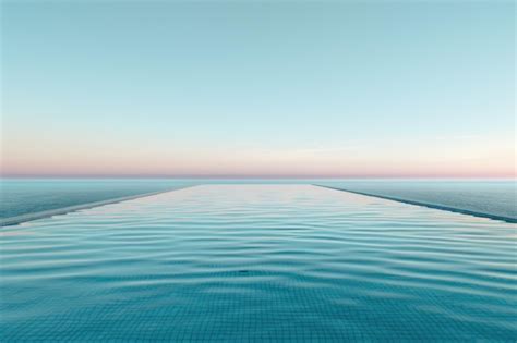 A Long Swimming Pool In The Middle Of The Ocean Perfect For Travel Brochures Premium Ai