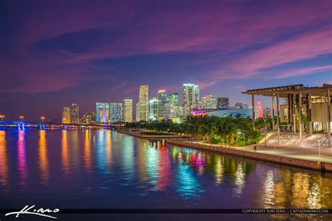 Miami Skyline At Night Hd