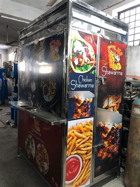 Gas Stainless Steel Shawarma Shop Or Kiosk For Hotel Size 60 X 42