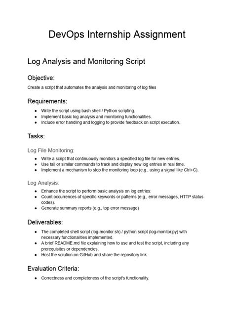 Devops Internship Assignment Pdf Control Flow Scripting Language