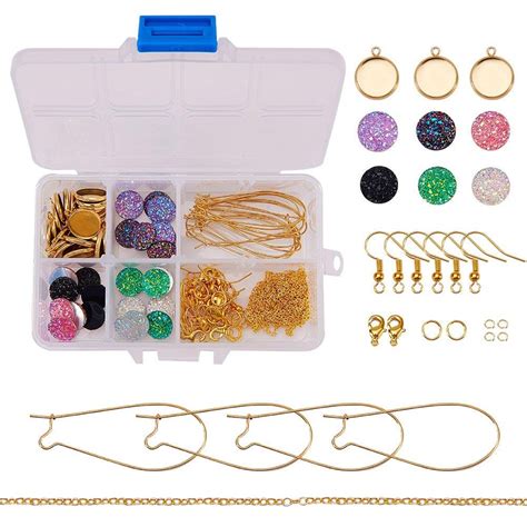 Earring Making Kit Diy Earrings Jewelry Kit Necklace Kit Druzy Etsy