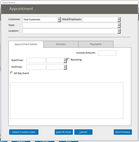 Microsoft Access Maid Appointment Tracking Database Wsi
