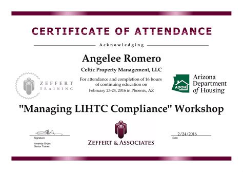 Lihtc Certificate Ppt