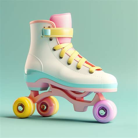Premium Photo 3d Rendered Cute Roller Skate On Solid Background