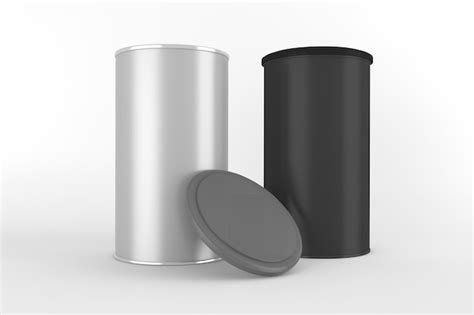 Premium Photo Tin Cans With Lid Front Side Isolated With White Background