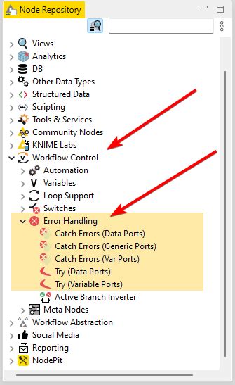 node to run on error knime analytics platform knime community forum