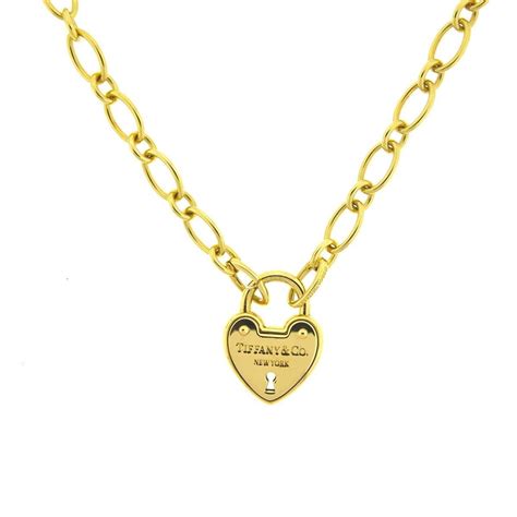 Tiffany And Co 18 Karat Gold Heart Lock Necklace At 1stdibs Tiffany