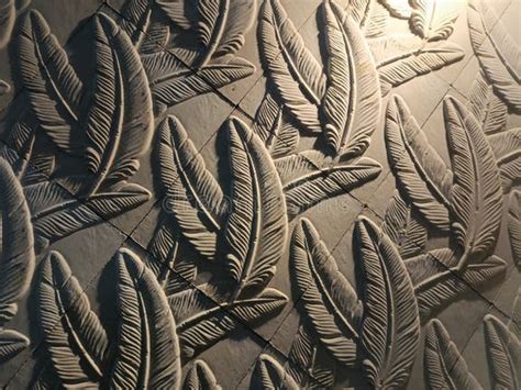 Tropical Leaf Wall Pattern 3d Concrete Relief Background Texture Stock Image Image Of