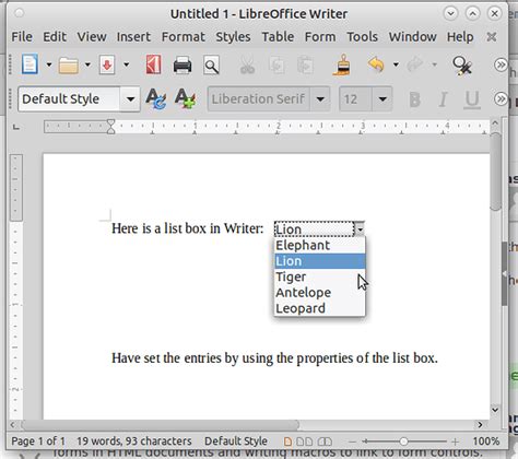 How Do You Create A List Of List Entries For A List Box In Writer By Ratslinger English