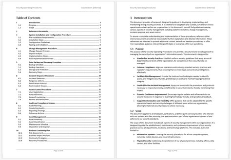 Downloadable Security Operating Procedures Template