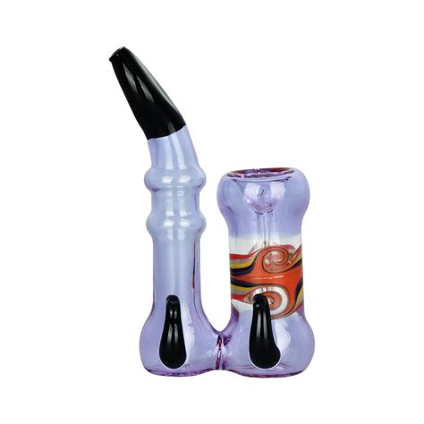 Passing Thoughts Sherlock Bubbler Pipe W Horns Most Trusted Smoke