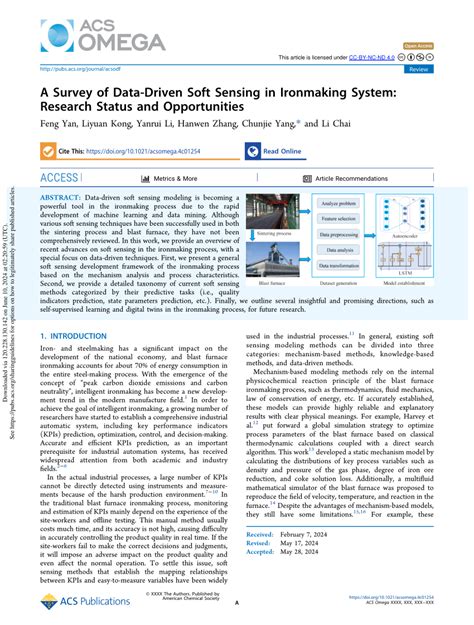 Pdf A Survey Of Data Driven Soft Sensing In Ironmaking System Research Status And Opportunities