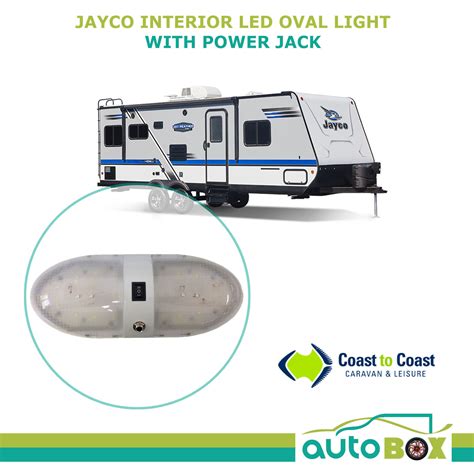 Jayco Caravan Led Interior Oval Light 12v Dual With Power Jack White C4505e