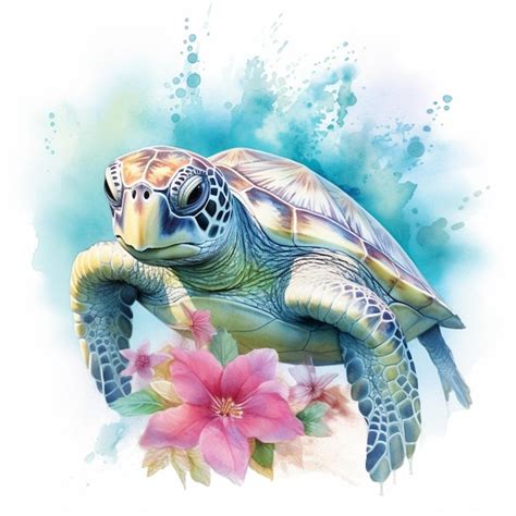 Premium Ai Image There Is A Turtle That Is Sitting On A Flower With