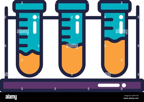 Tubes Test Laboratory Line And Fill Style Stock Vector Image And Art Alamy