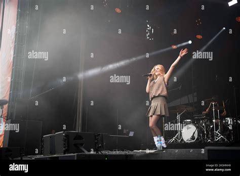 German Pop Singer Esther Graf Performing Live At The Lollapalooza Festival In Berlin Germany