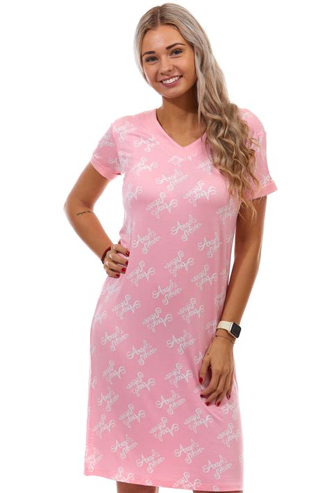 Růžová I Bílé Graffiti Luxusní Jemná Noční Košilka Pro ženy či Dívky Angels Secret Noční