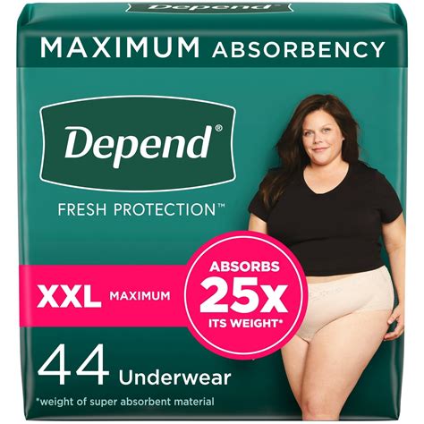 Depend Fresh Protection Incontinence Underwear Xxl 2pk Of 44 Ct